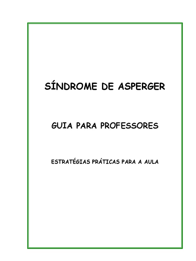 SINDROME ASPERGER - Guia para Professores - Versao Port. | PDF ...