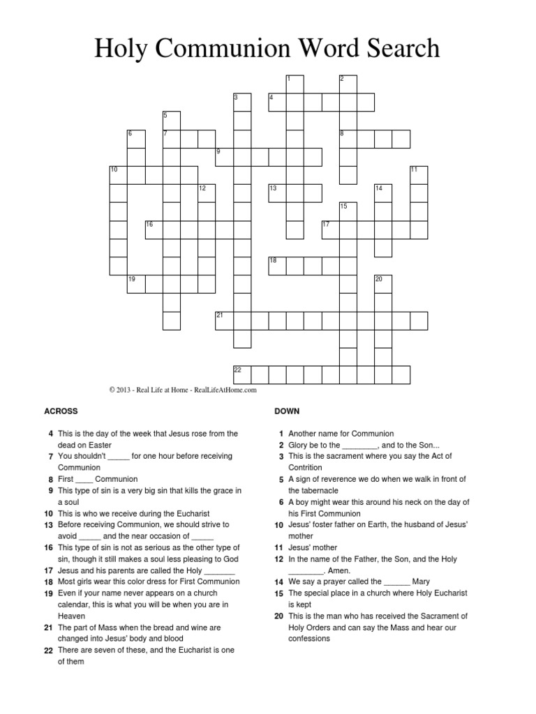 Holy Communion Word Search | PDF | Christian Soteriology | Eucharist