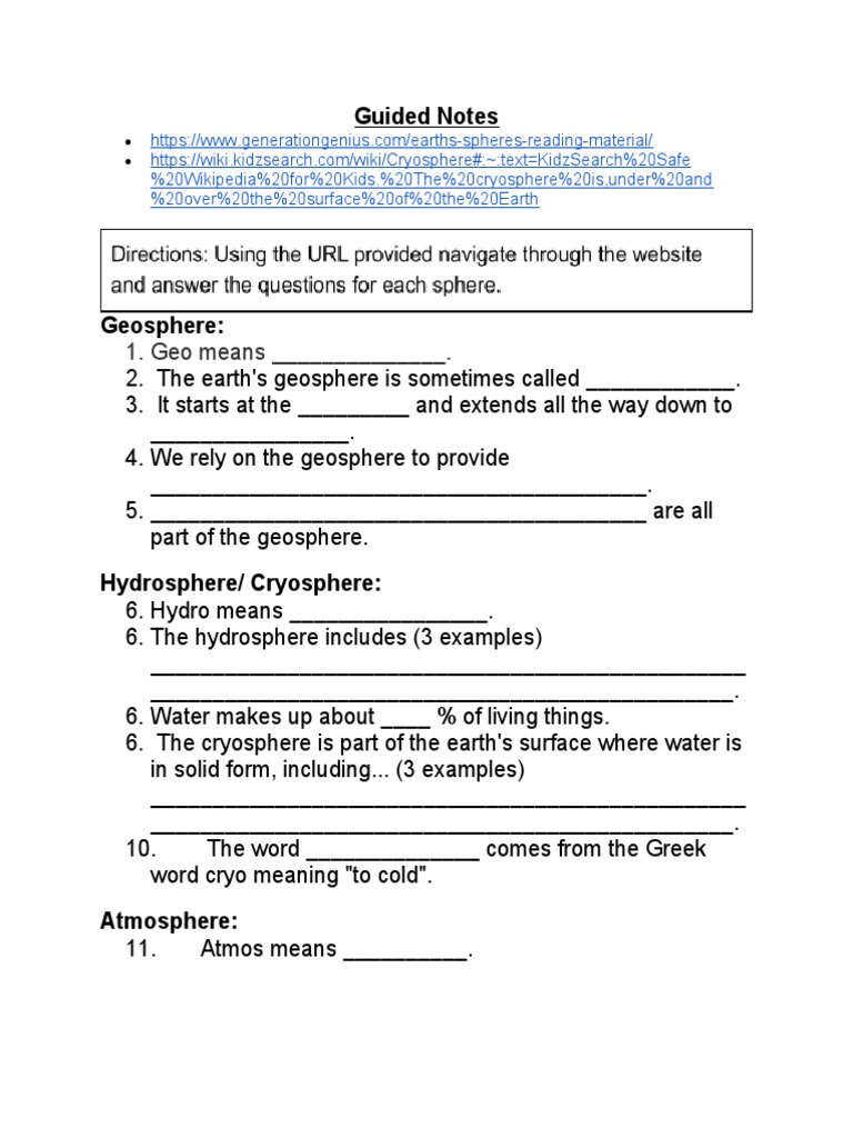 Guided Notes: 1. Geo Means | PDF | Atmosphere | Earth