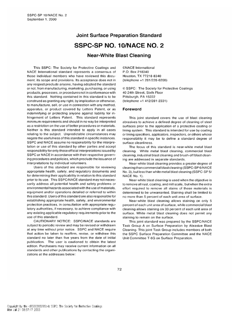 SSPC SP10 | PDF