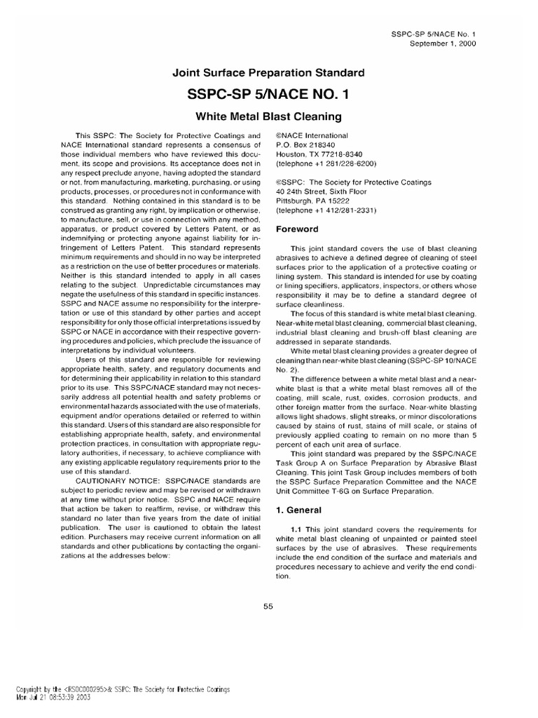 SSPC SP5 | PDF