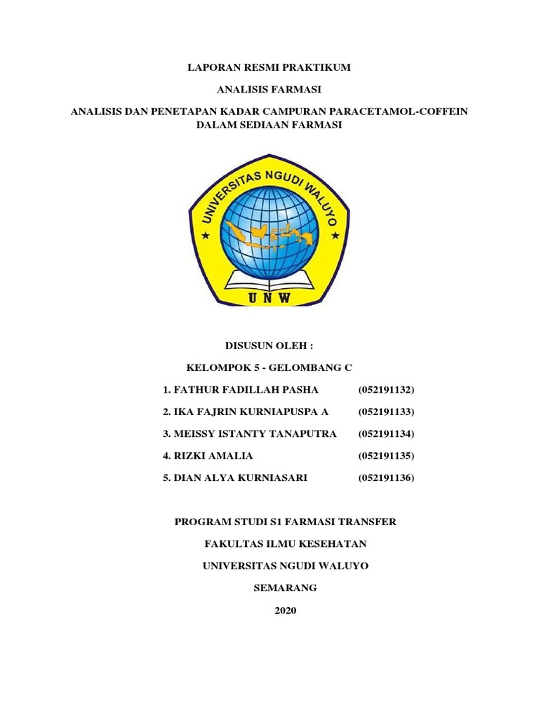 Laporan Resmi Prak Iii HPLC Pct-Kaffein Kel 5 Gel 3 | PDF