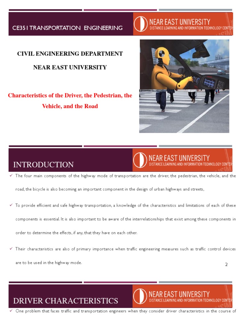 13-Characteristics of The Driver, The Pedestrian, The Vehicle, and The ...