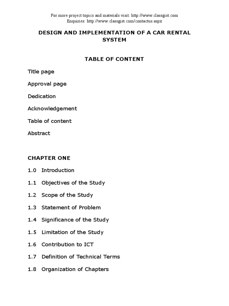 Design and Implementation of A Car Rental Systemyw2mpe4gww | PDF ...