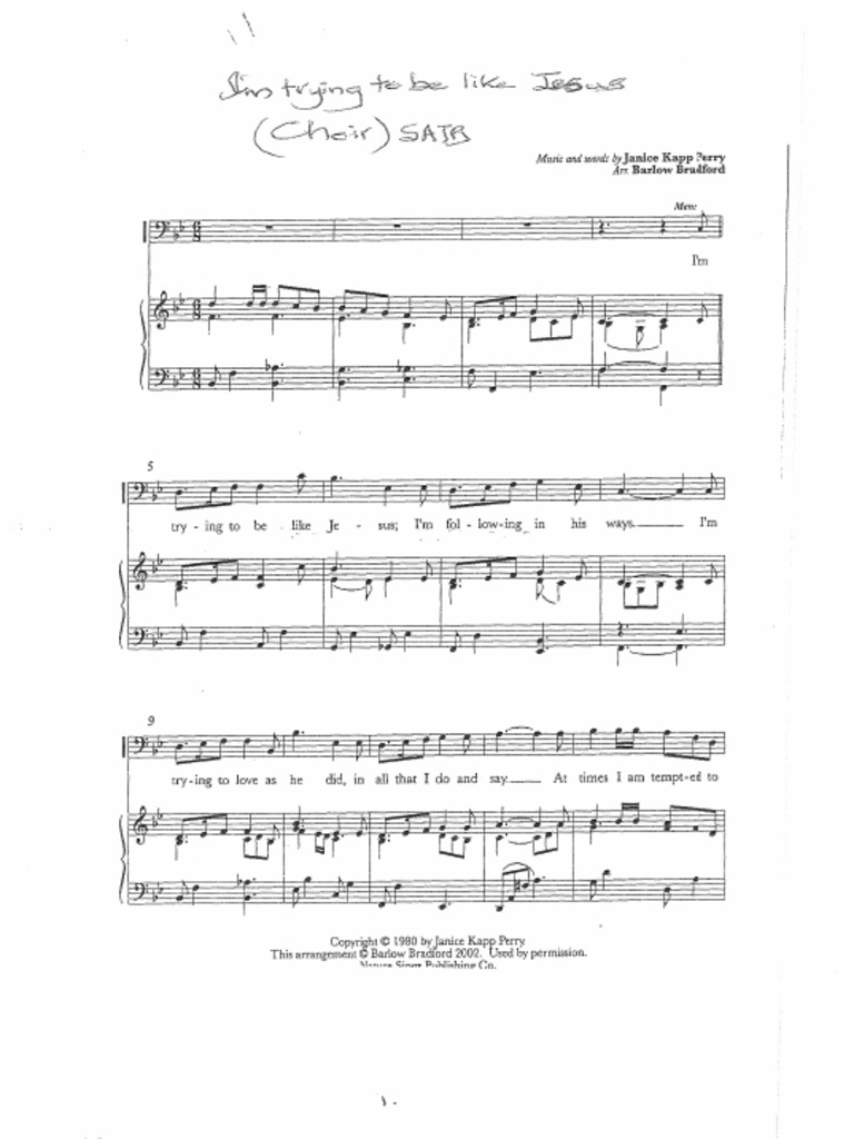 Im Trying To Be Like Jesus - SATB | PDF