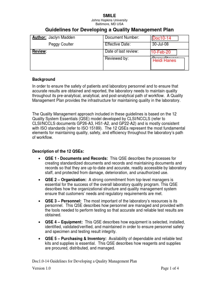 Doc10-14 App - Guide For Dev A Qual MGT Plan | PDF | Competence (Human ...