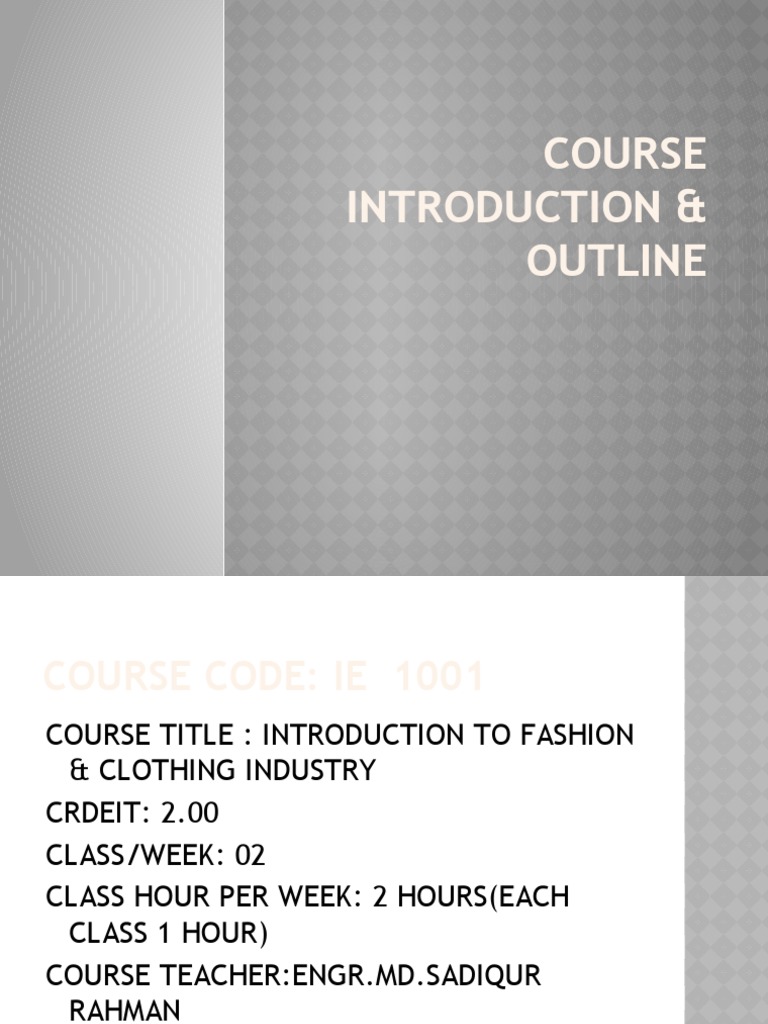 Introduction To Fashion & Clothing Industry (Doc 1) | PDF | Clothing ...