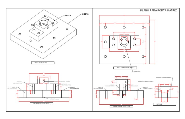 Plano para Porta Matriz Dibujo Técnico | PDF