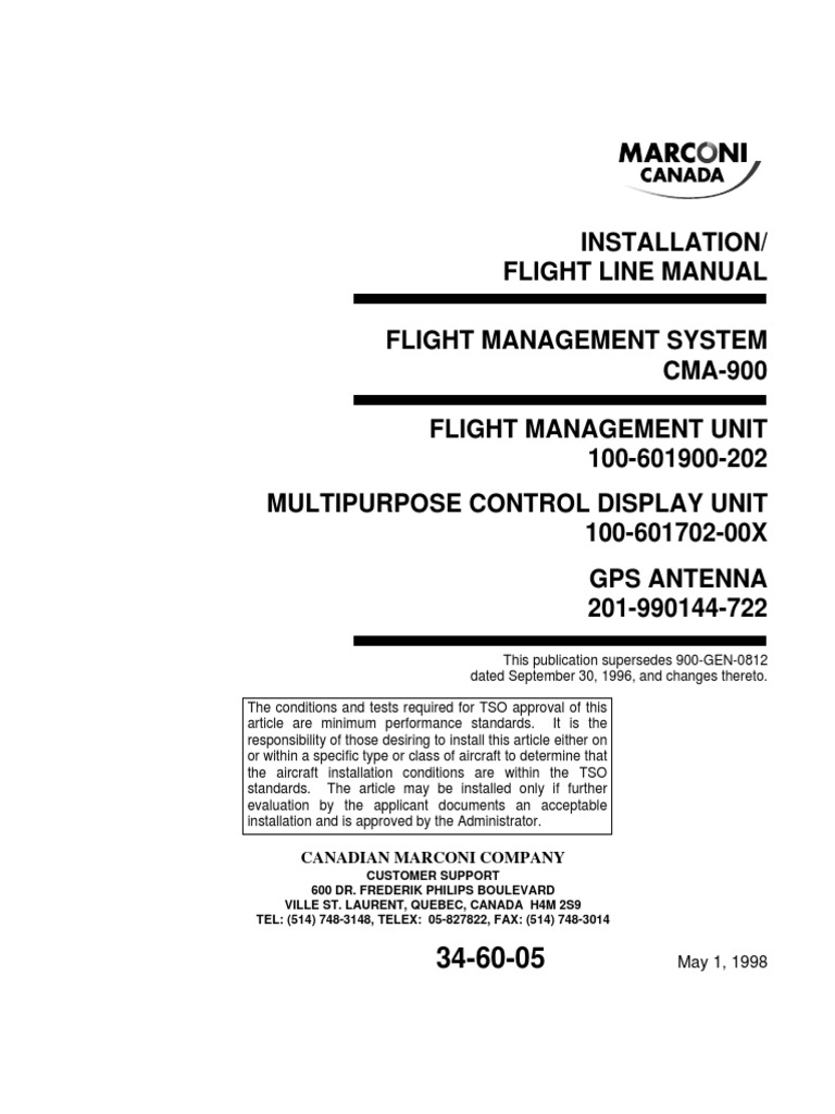 CMA-900 Flight Management Manual | PDF | Electrostatic Discharge ...