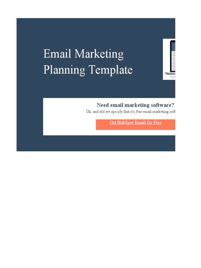 Email Marketing Planning Template | PDF | Computer Mediated ...