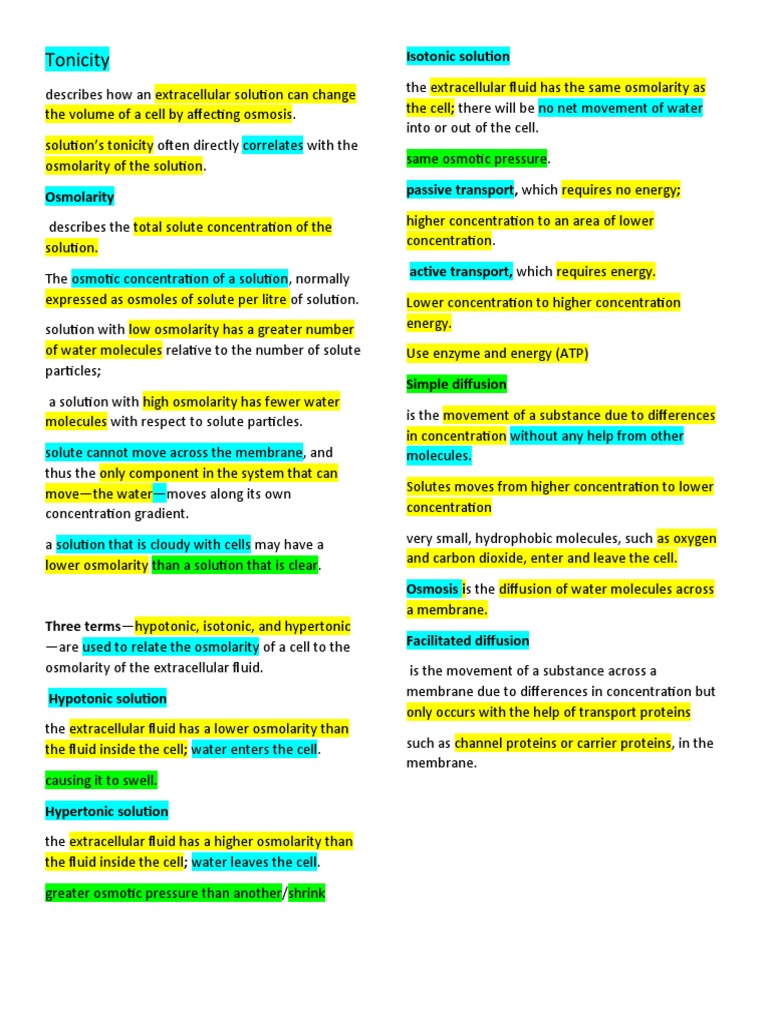 Understanding Cellular Transport: A Guide to Osmosis, Tonicity ...