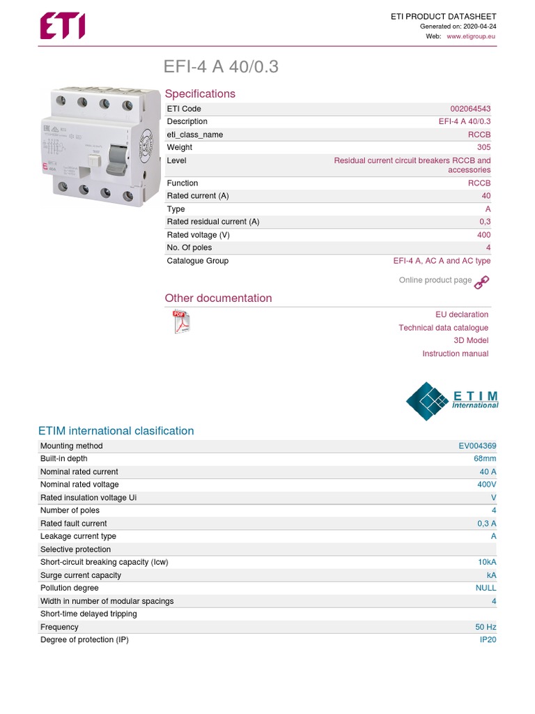 Eti Datasheet 002064543 En-Gb | PDF | Power (Physics) | Electrical ...