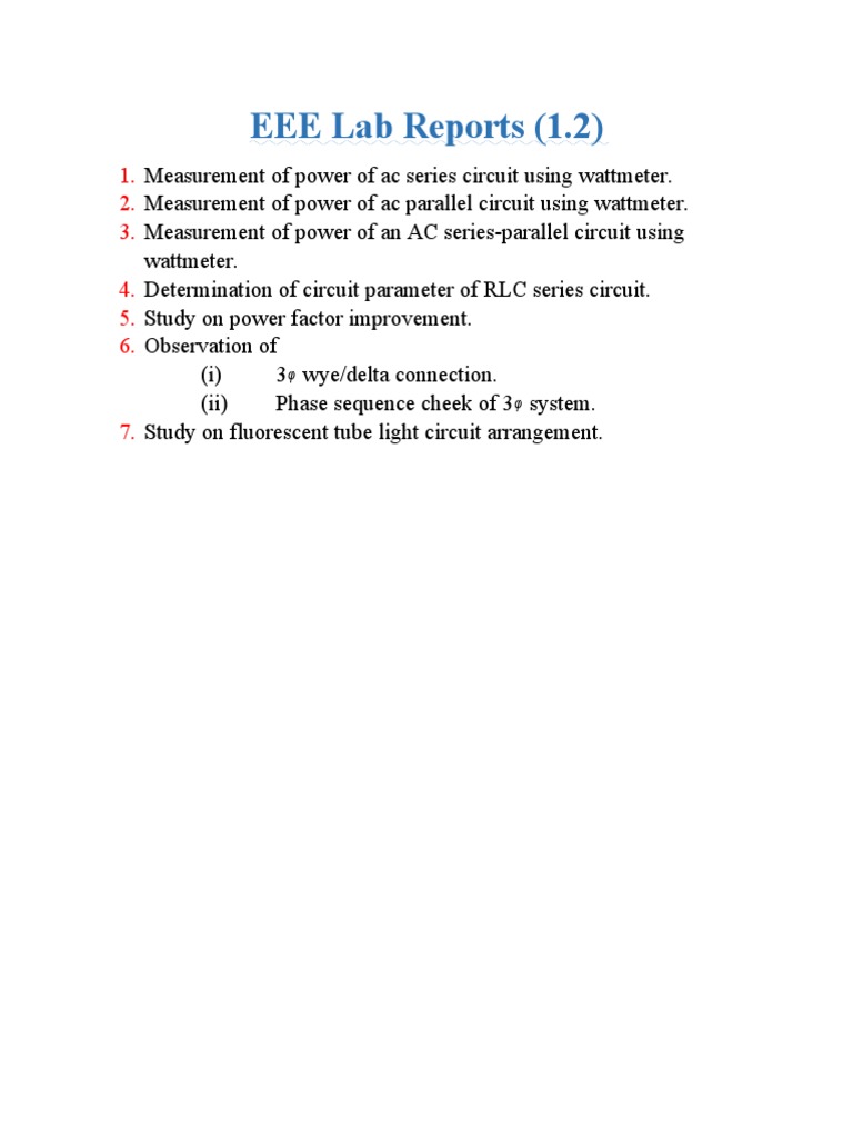 EEE Lab Reports | PDF