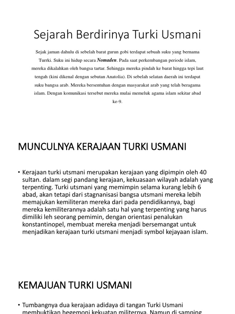 Kel-6 Sejarah Berdirinya Turki Usmani | PDF