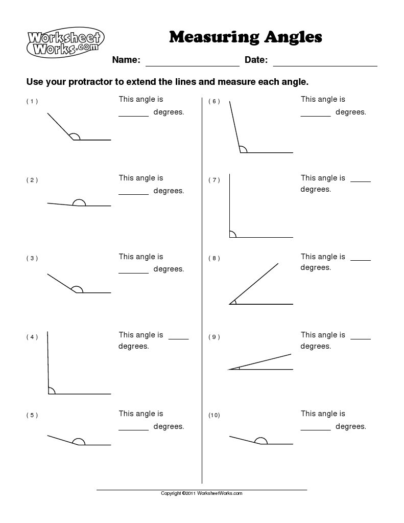 WorksheetWorks Measuring Angles 2 | PDF | Intellectual Works | Computing