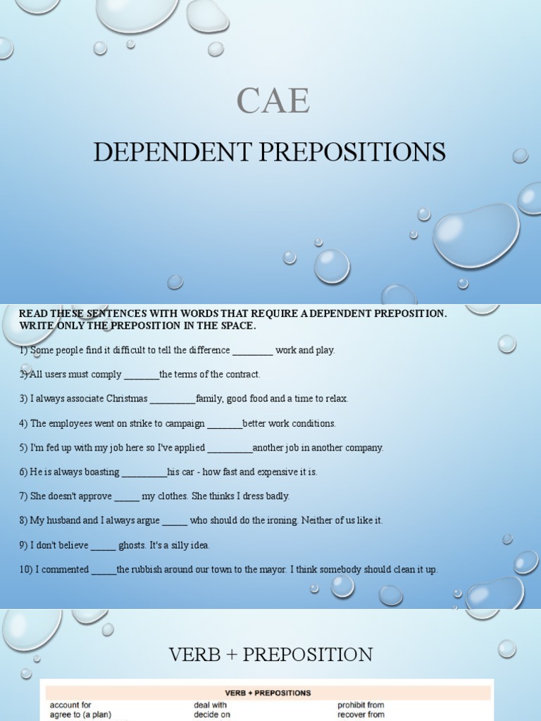 Dependent Prepositions | PDF