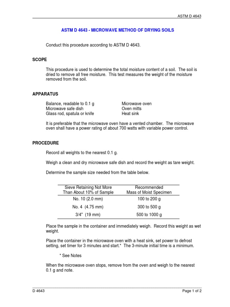 Astm d4643 | PDF | Weight | Building Engineering