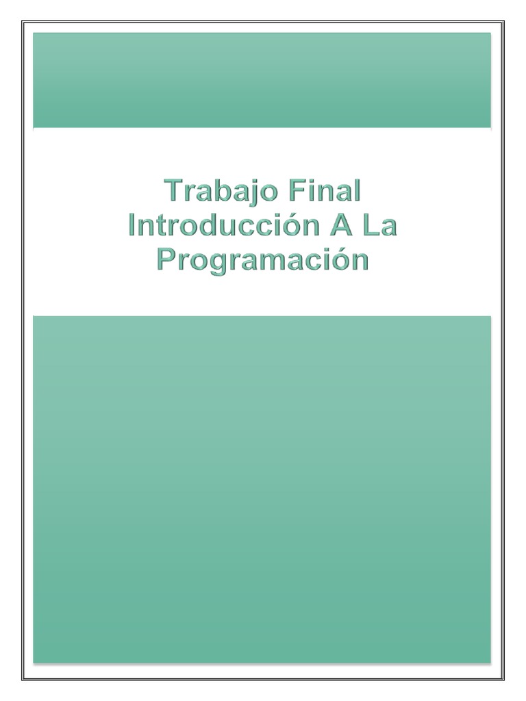 Trabajo Final Introduccion Programacion | PDF | Perl | Python (lenguaje de programación)