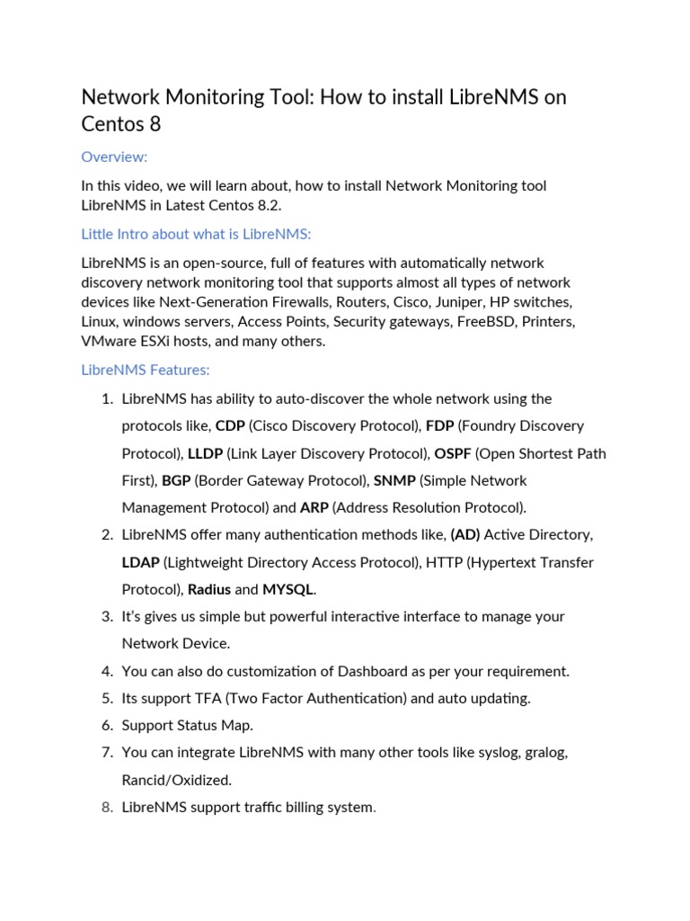 How To Install LibreNMS in Centos 8 | PDF | Php | Computer Network