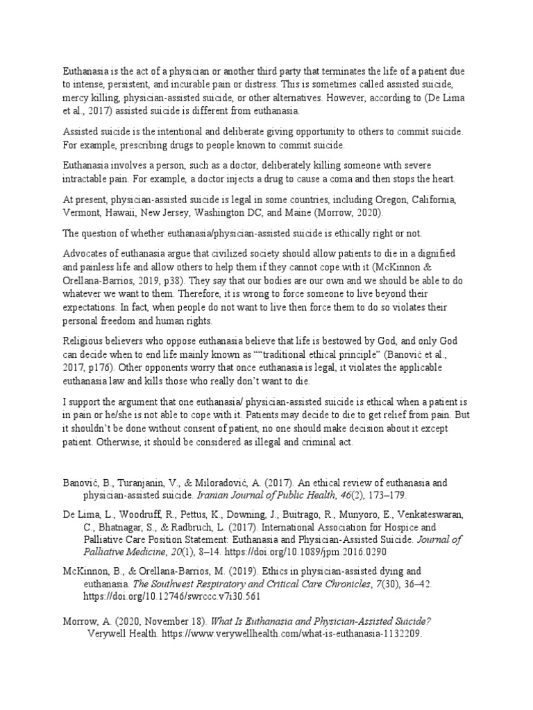 Euthanasia and Physician Assisted Suicide | PDF | Killings | Homicide