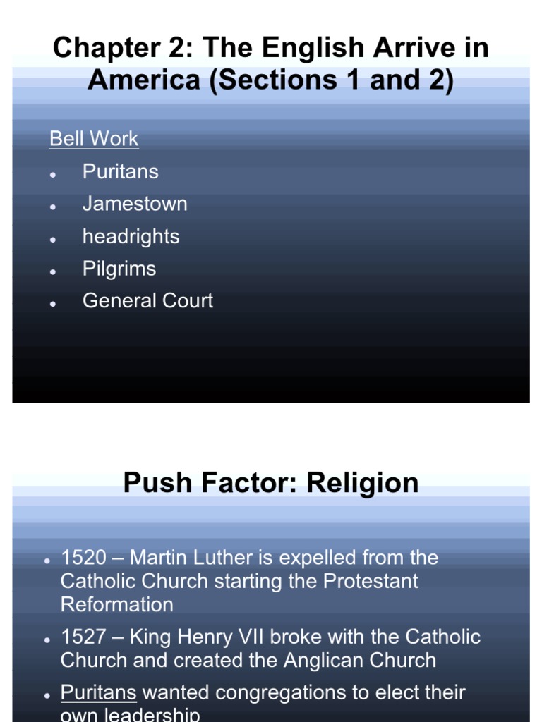 Chapter 2 Sections 1 and 2 | PDF | English Colonization Of The Americas ...