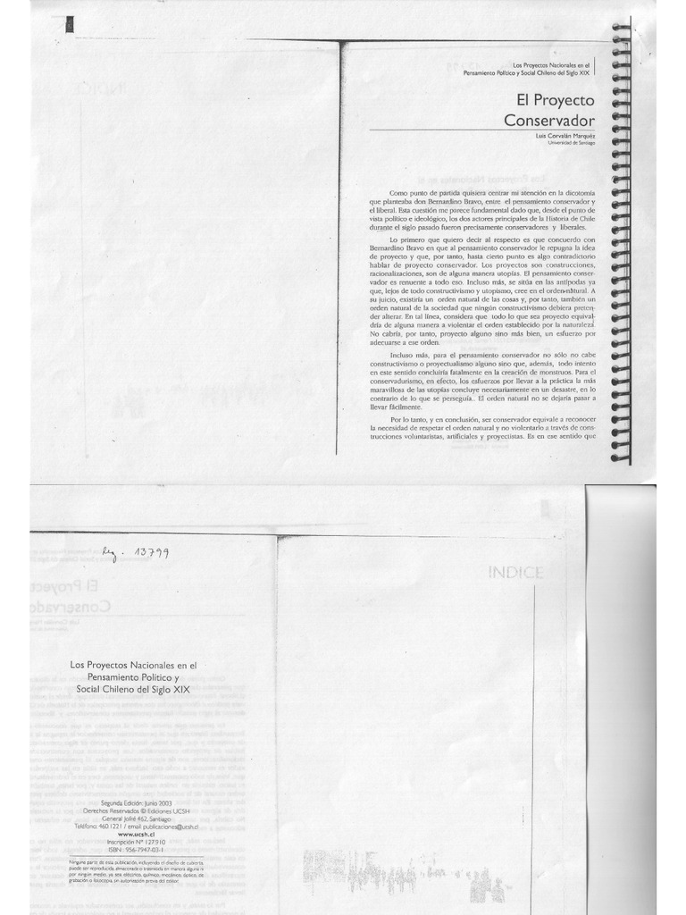 Los Proyectos Nacionales en El To Politico y Social Chileno SXIX | PDF ...