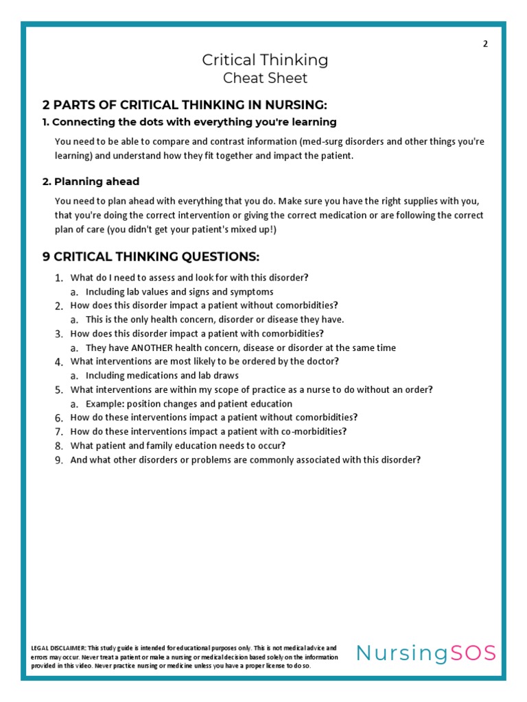 Critical Thinking Cheat Sheet | PDF
