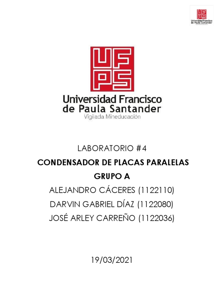 Laboratorio #5 Condensador de Placas Paralelas | PDF | Naturaleza | Business