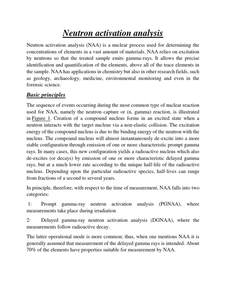 Neutron Activation Analysis Overview | PDF | Neutron | Nuclear Reaction