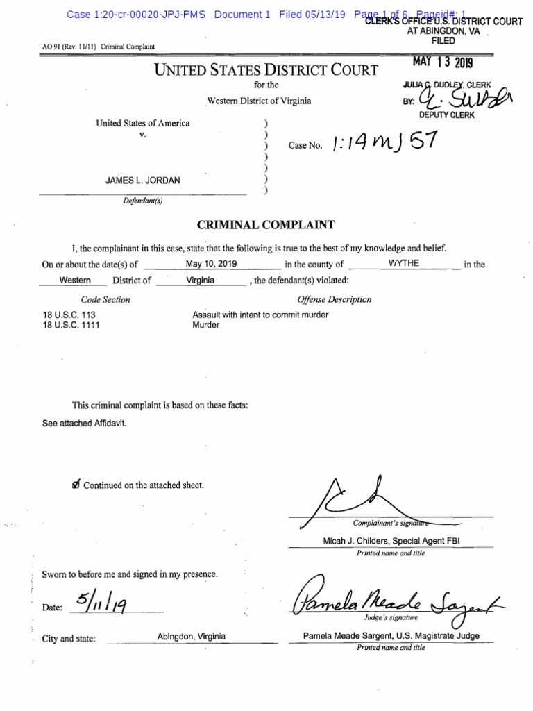 James Louis Jordan Federal Complaint | PDF | Separation Of Powers ...