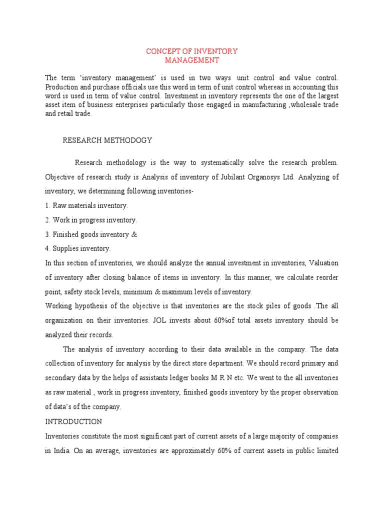 Concept of Inventory | PDF | Inventory | Economies