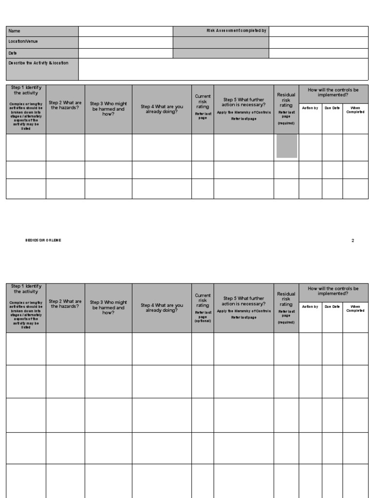 Risk Assessment Template | PDF | Risk Assessment | Risk