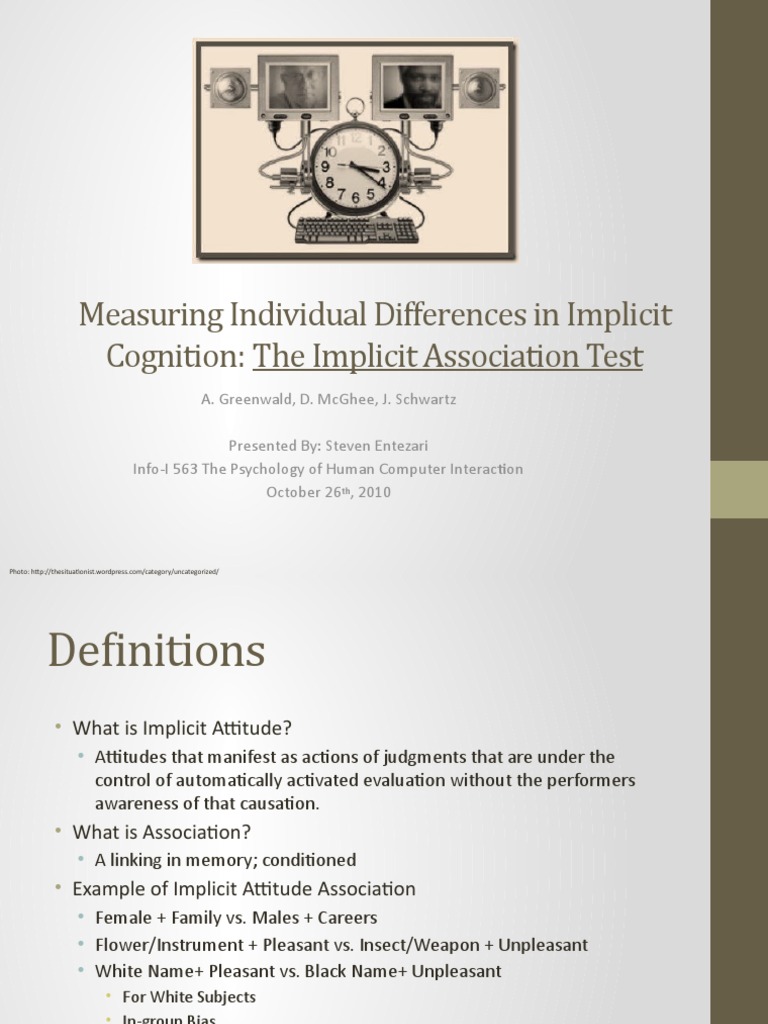 Measuring Individual Differences in Implicit Cognition | PDF | Attitude (Psychology) | Social ...