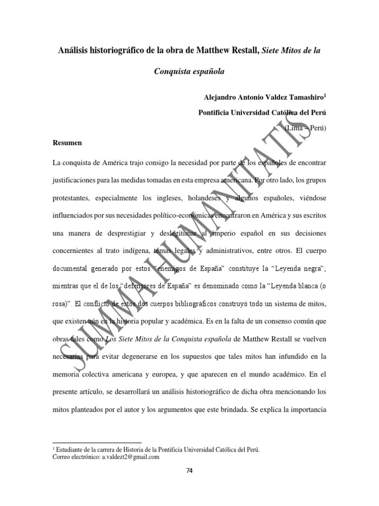 Análisis Historiográfico de La Obra de Matthew Restall | PDF ...