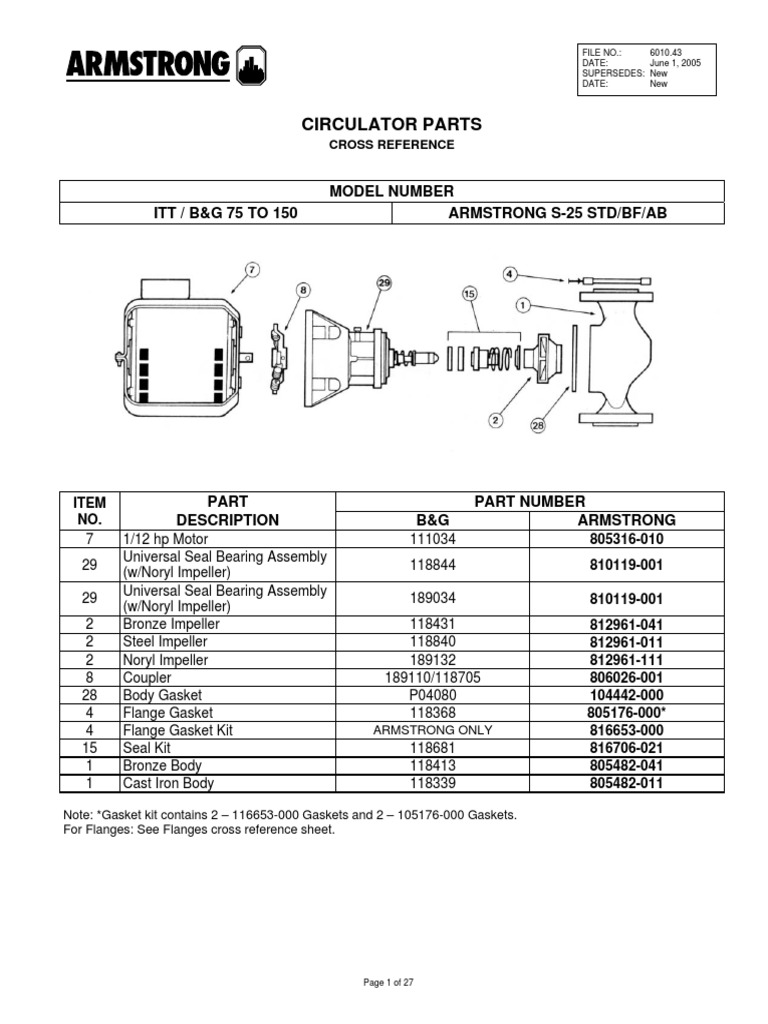 Armstrong Circulator Parts | PDF | Bronze | Gas Technologies