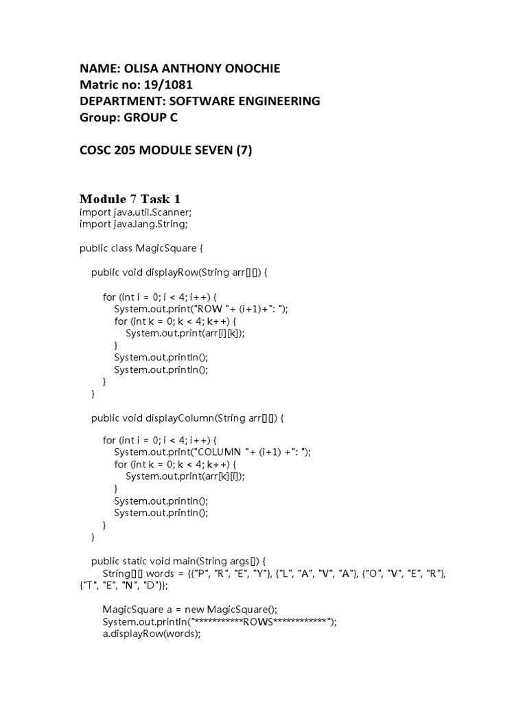 Cosc 205 Module 7 Assignment | PDF | Computer Programming | Software Engineering