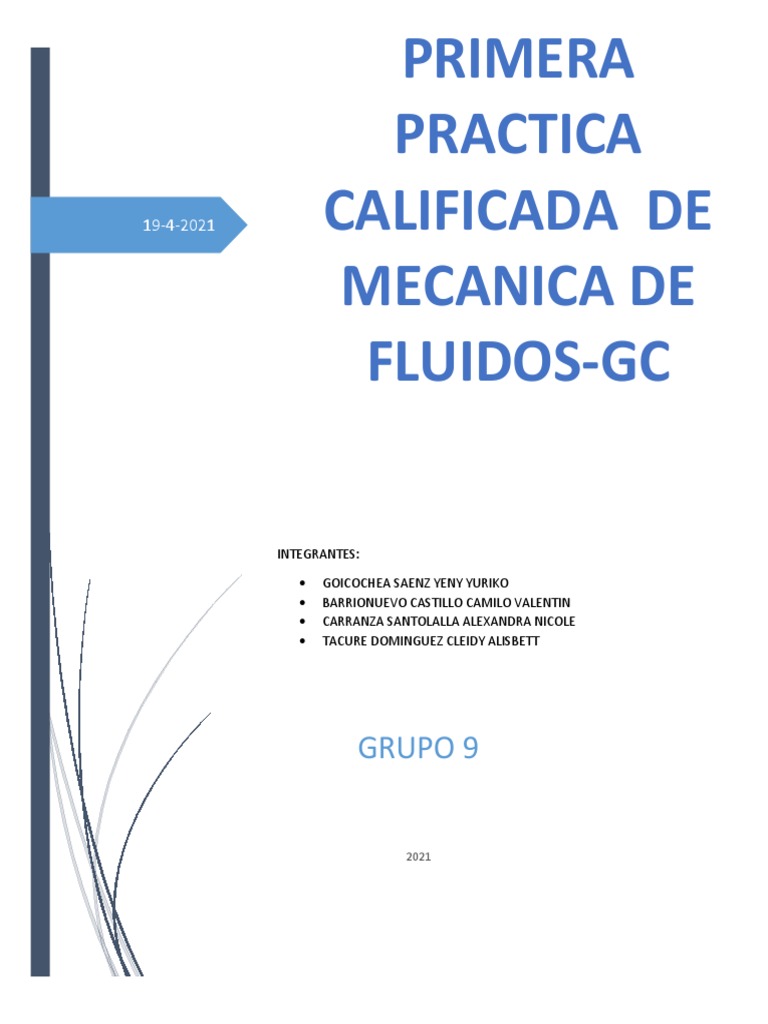 Practica de Fluidos | PDF | Gases | Mecanica clasica