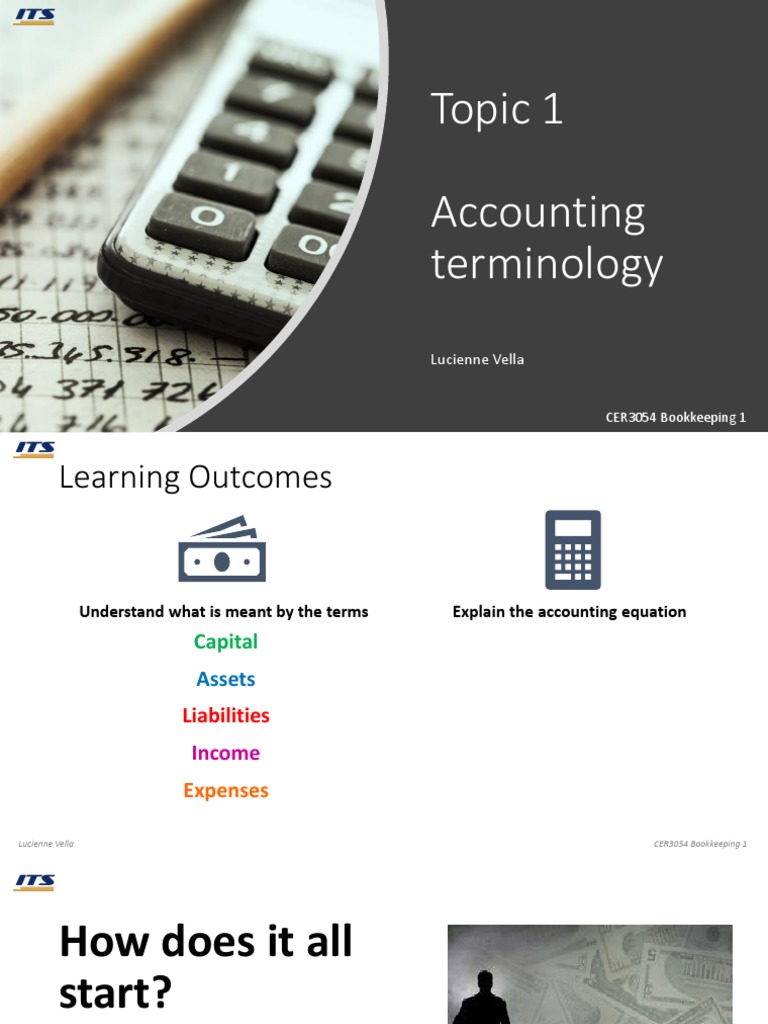 CER3054 T1.1 - Accounting Terminology | PDF | Bookkeeping | Income
