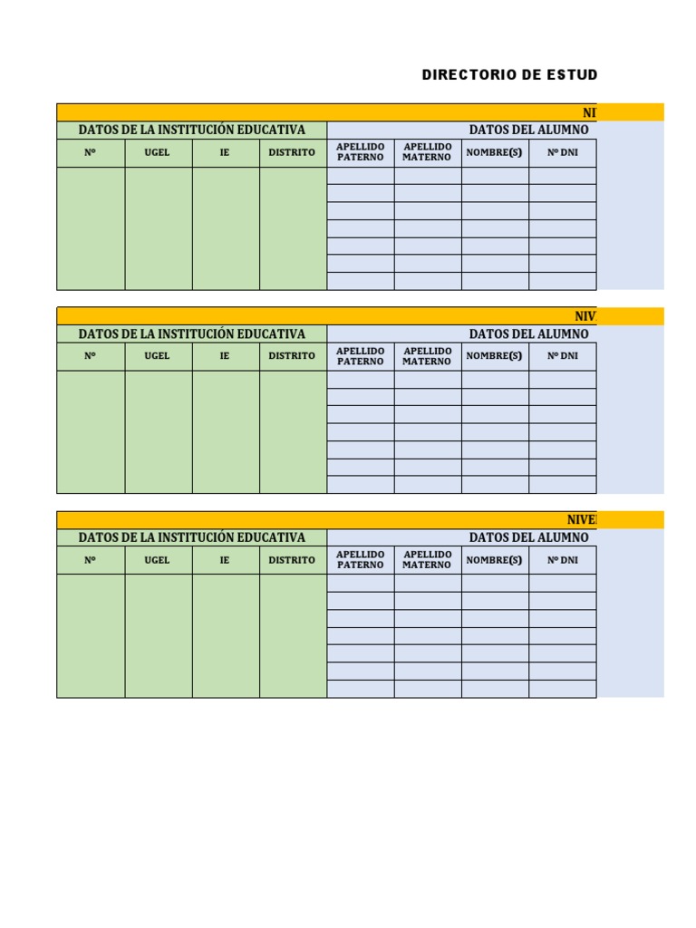 Formato de Directorio Escolar Editable | PDF | Derecho