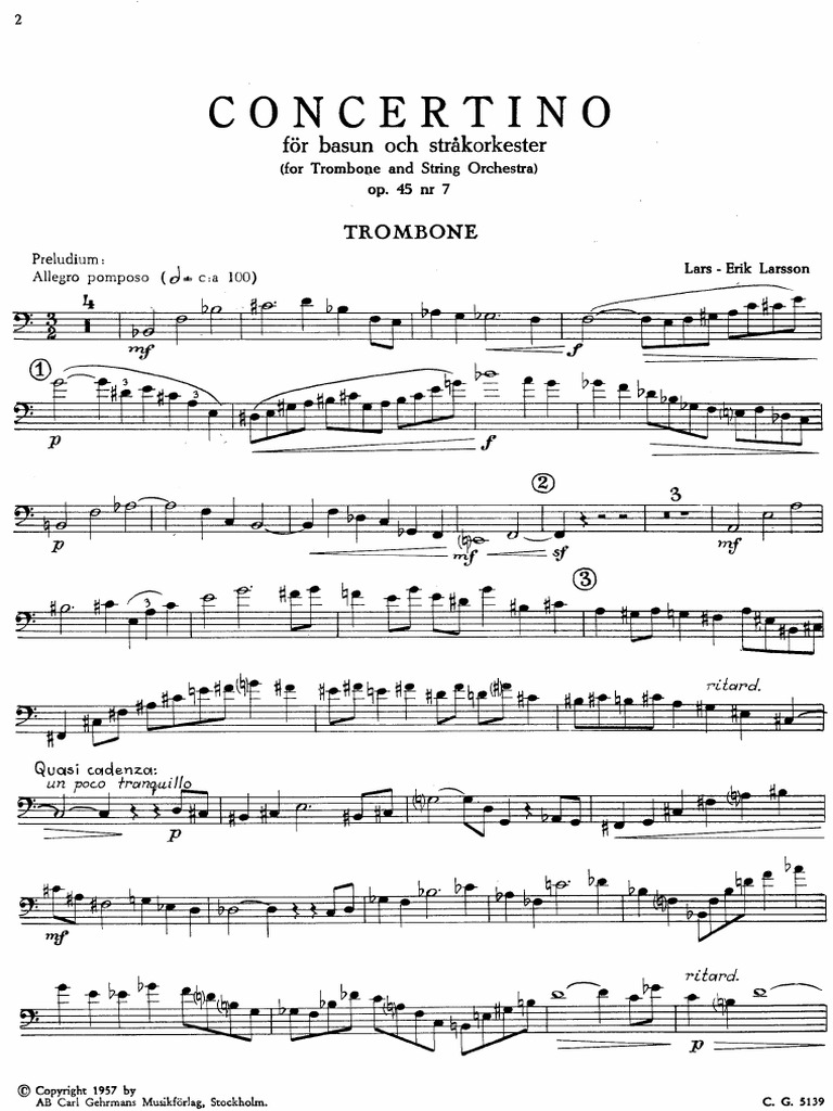 Eric Larsson - Concertino (Trombone) | PDF