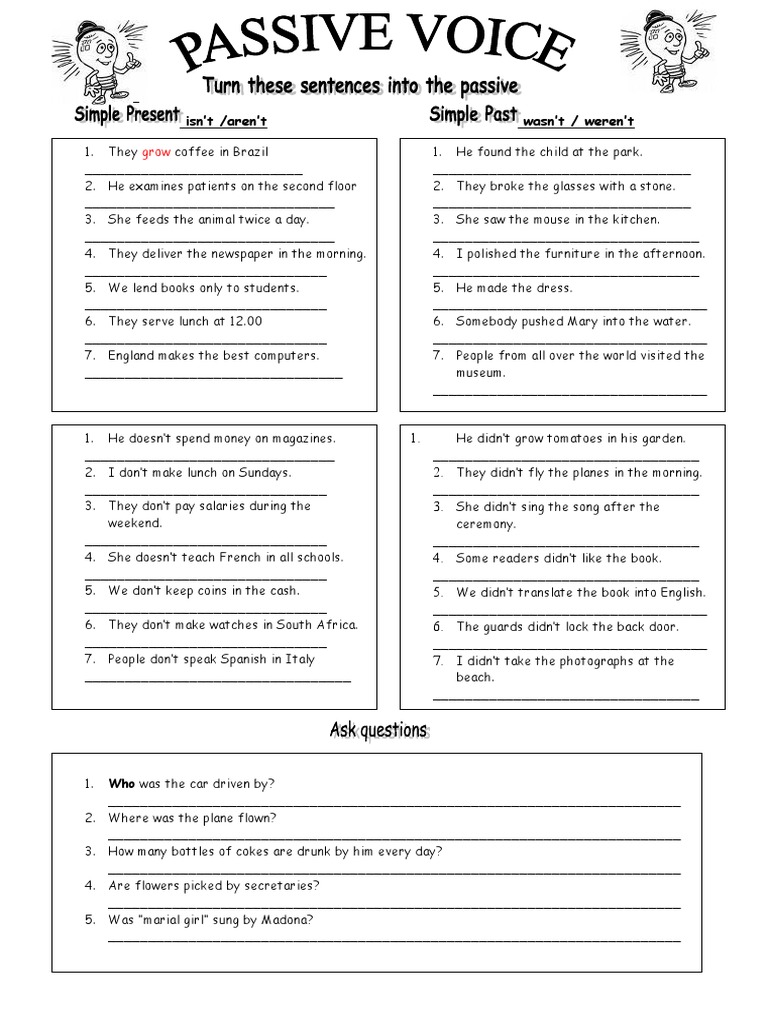 Passive Voice Present - Past | PDF