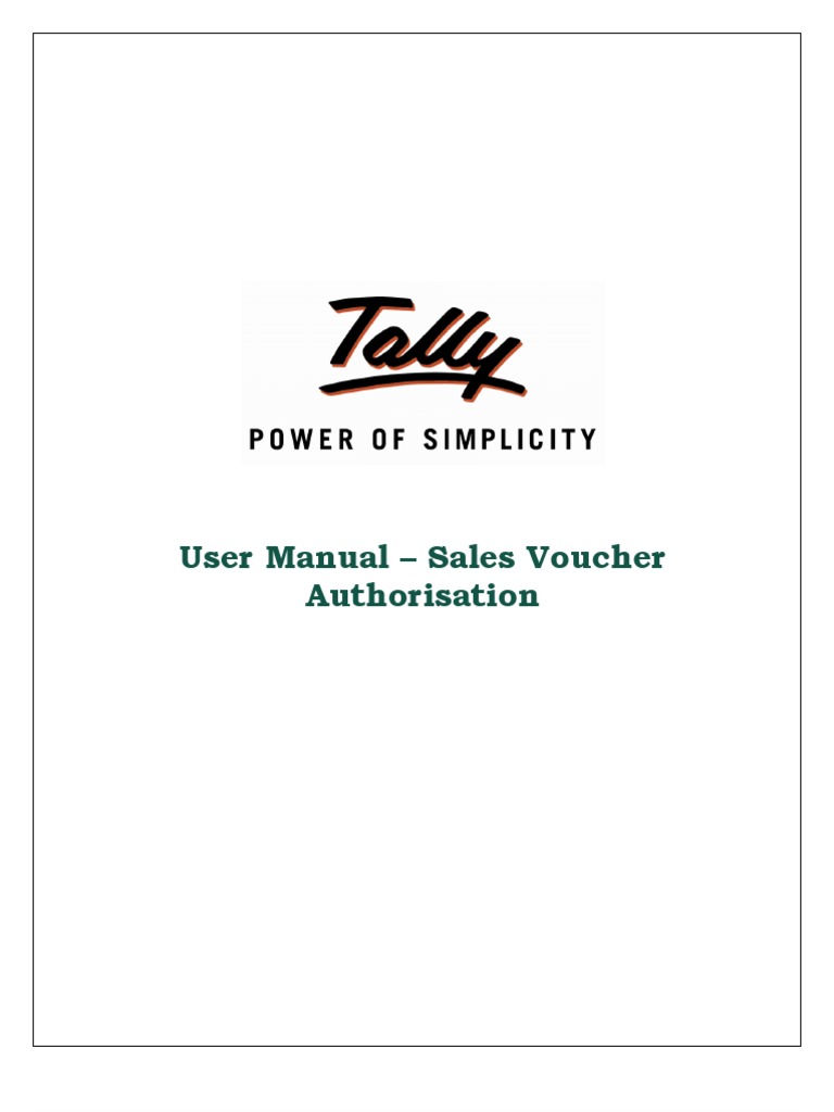 TALLY Sales Voucher Authorization | PDF | Copyright | Intellectual Property