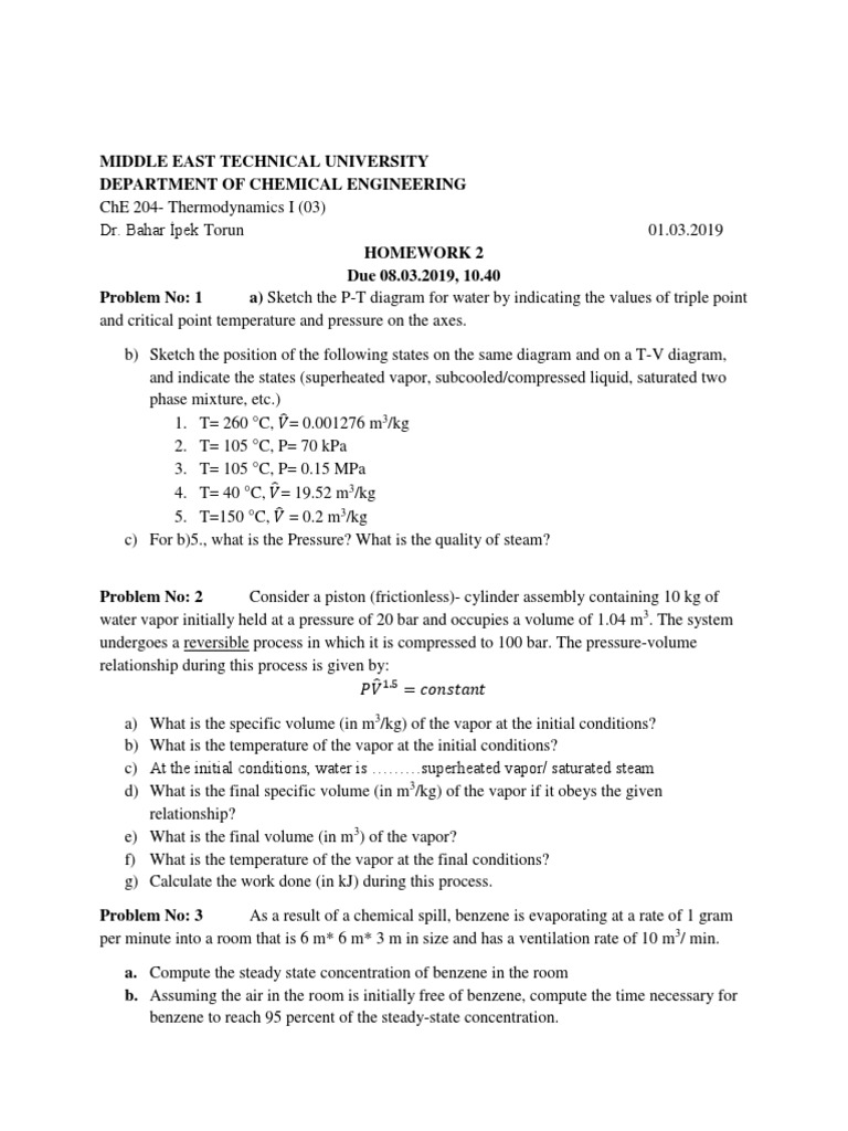 HW2 | PDF | Steam | Thermodynamics