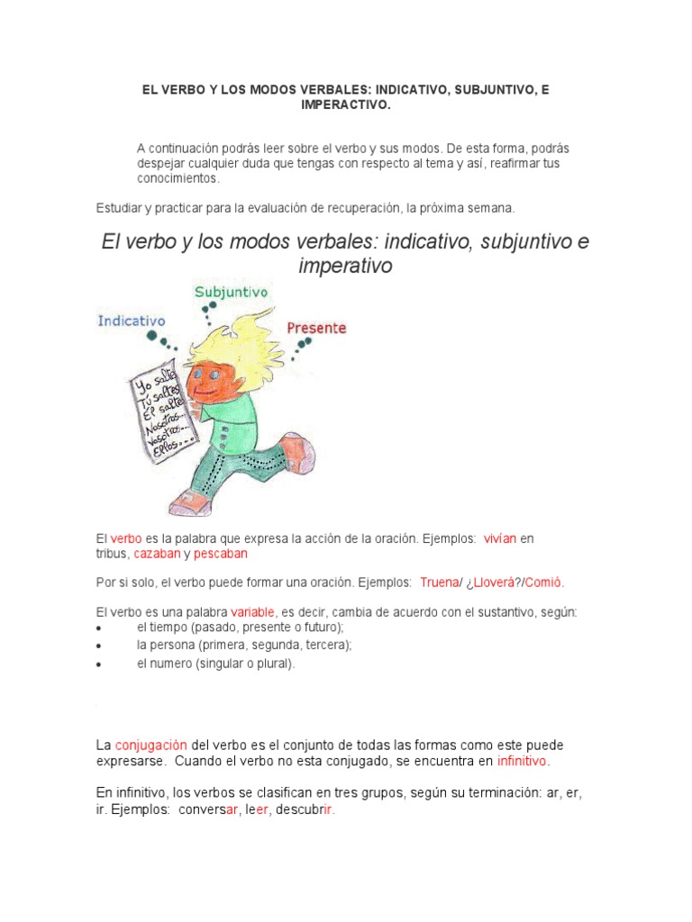 Modos Verbales: Indicativo, Subjuntivo e Imperativo | PDF | Verbo | Plural