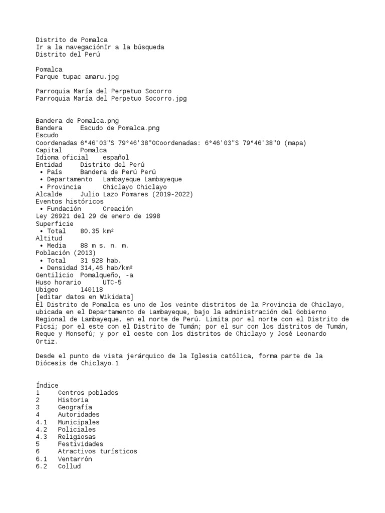Distrito de Pomalca | PDF | Agricultura | Business