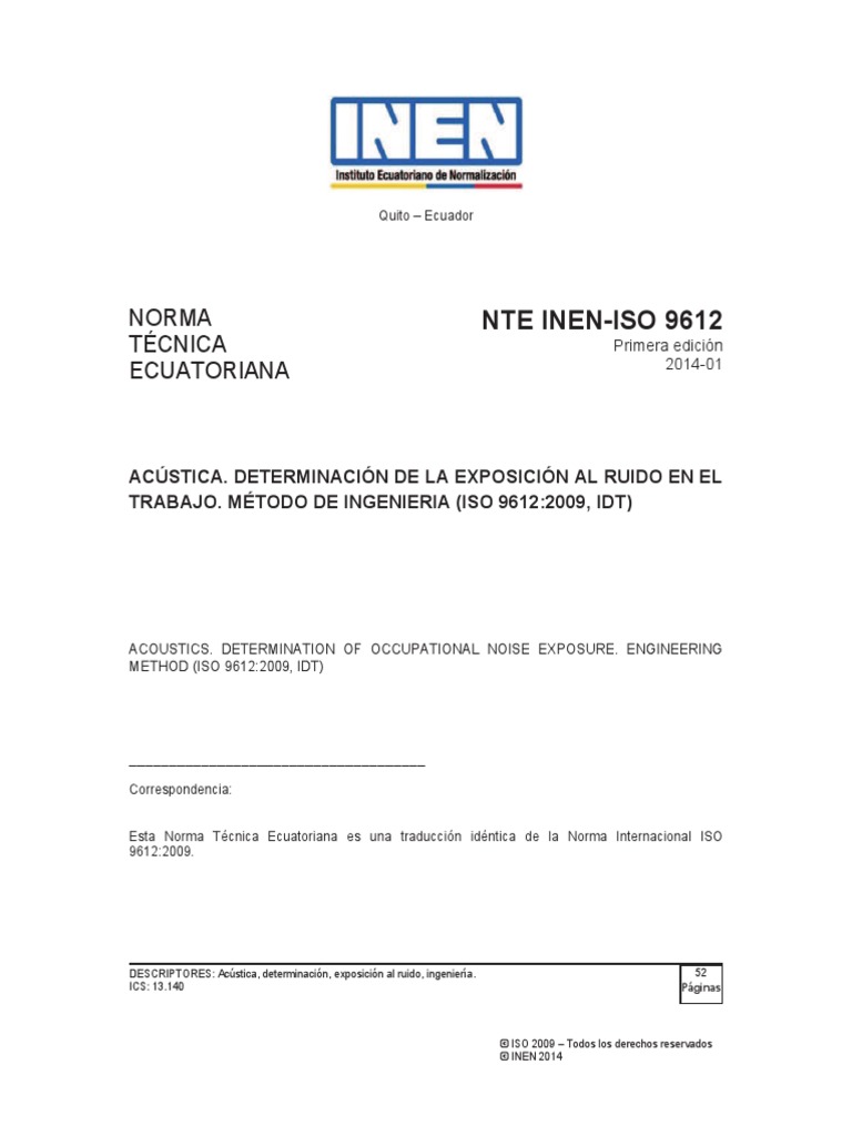 Norma Inen Iso 9612 | PDF | Organización internacional para la ...