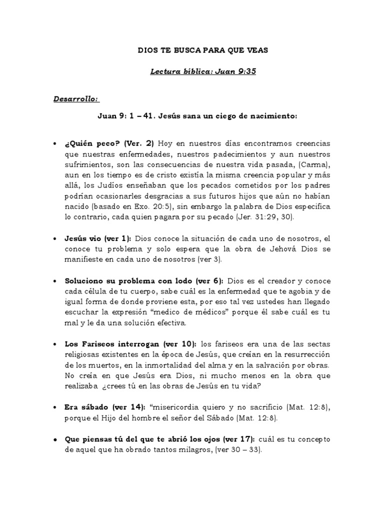 Dios Te Busca para Que Veas | PDF | Pecado | Jesús