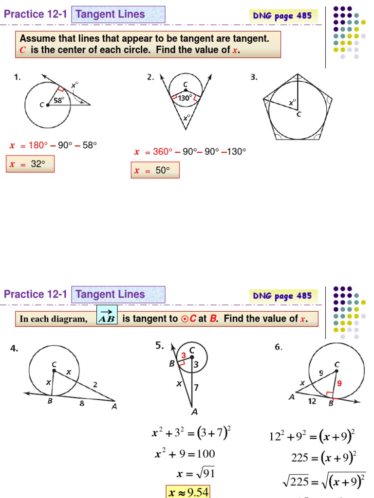 Solving Tangent Line Problems | PDF | Polygon | Triangle Geometry