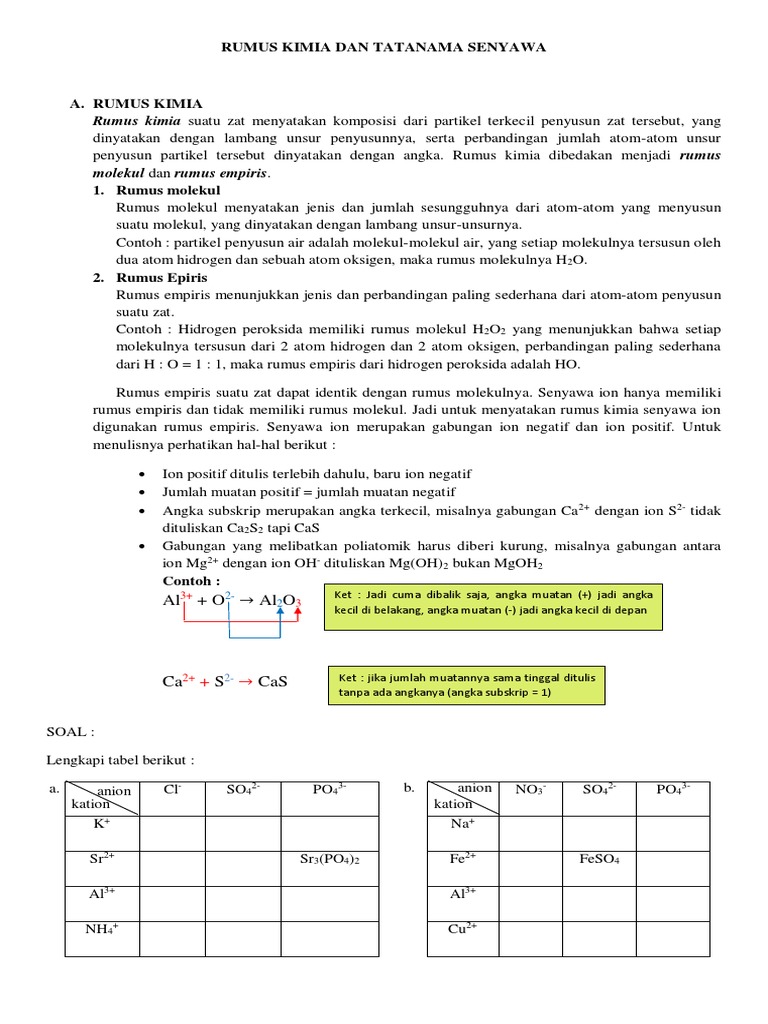 Rumus Kimia Dan Tatanama Senyawa | PDF