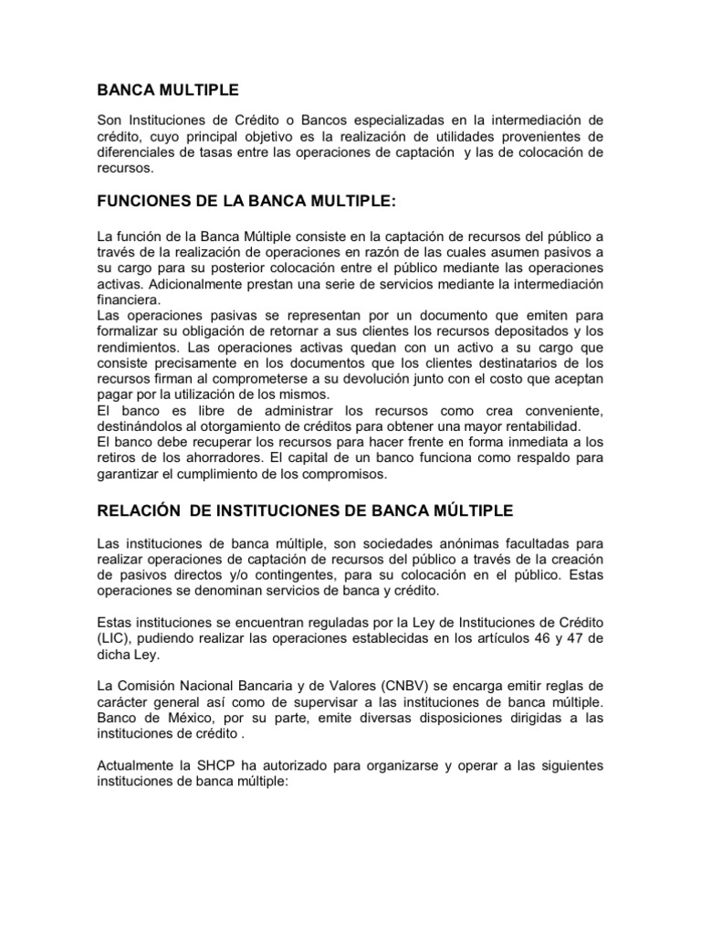Banca Multiple | PDF | Bancos | Derecho Corporativo